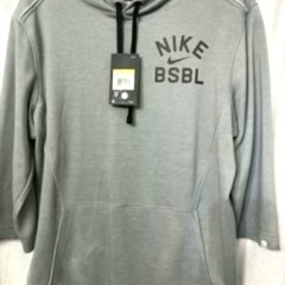 Nike | Shirts | Nike Bsbl Mens Gray Jersey Hoodie In 34 Sleeve Nwt Size ...